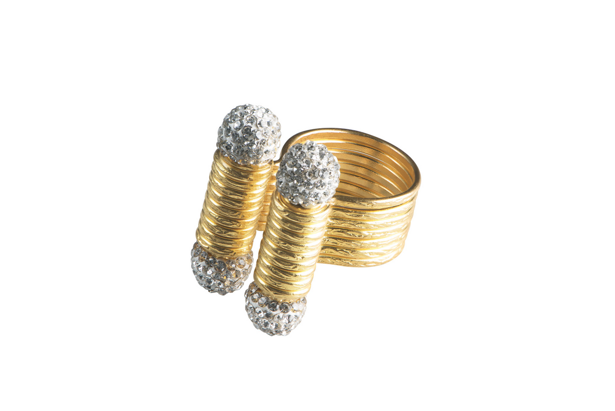 Adjustable Silver and Gold Cuff Ring – Julie Miles Jewelry & Resort Wear