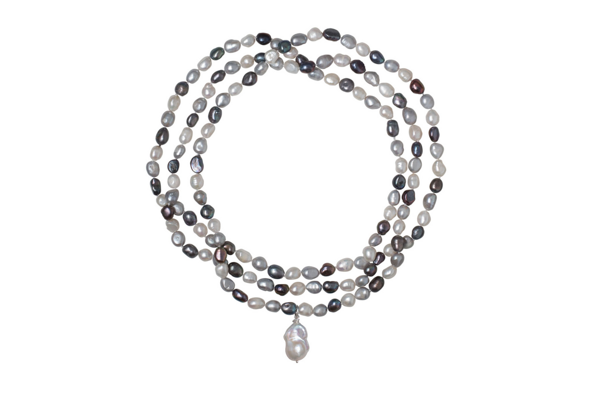 JM Famous Black and Silver Pearl VJJ Necklace – Julie Miles Jewelry ...
